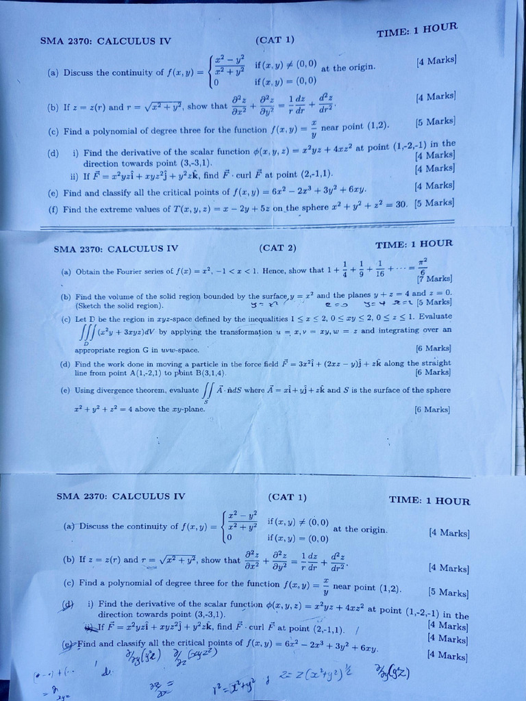 Calculus 4 Hydraulics 1 TOS 3 Past Papers | PDF