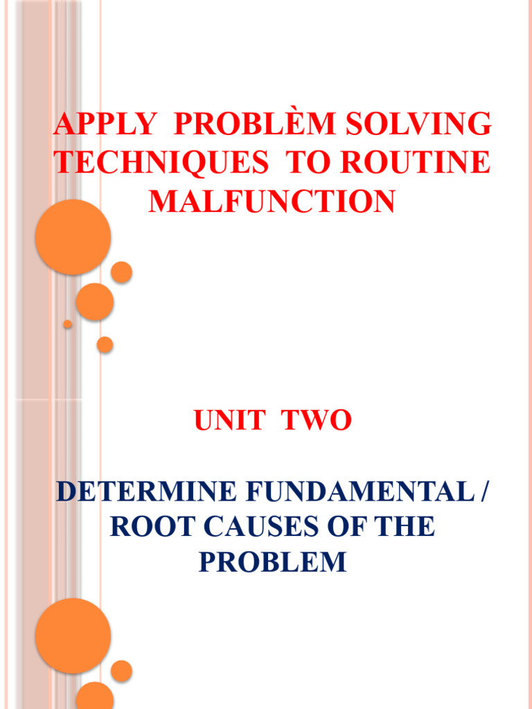 Applay Problèmes Solving Unit Two | Download Free PDF | Troubleshooting | Equipment