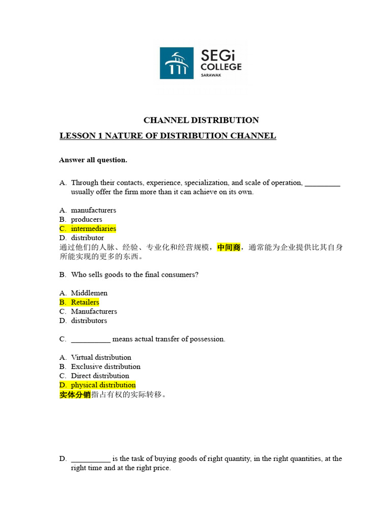 Understanding Distribution Channels | PDF | Logistics | Retail