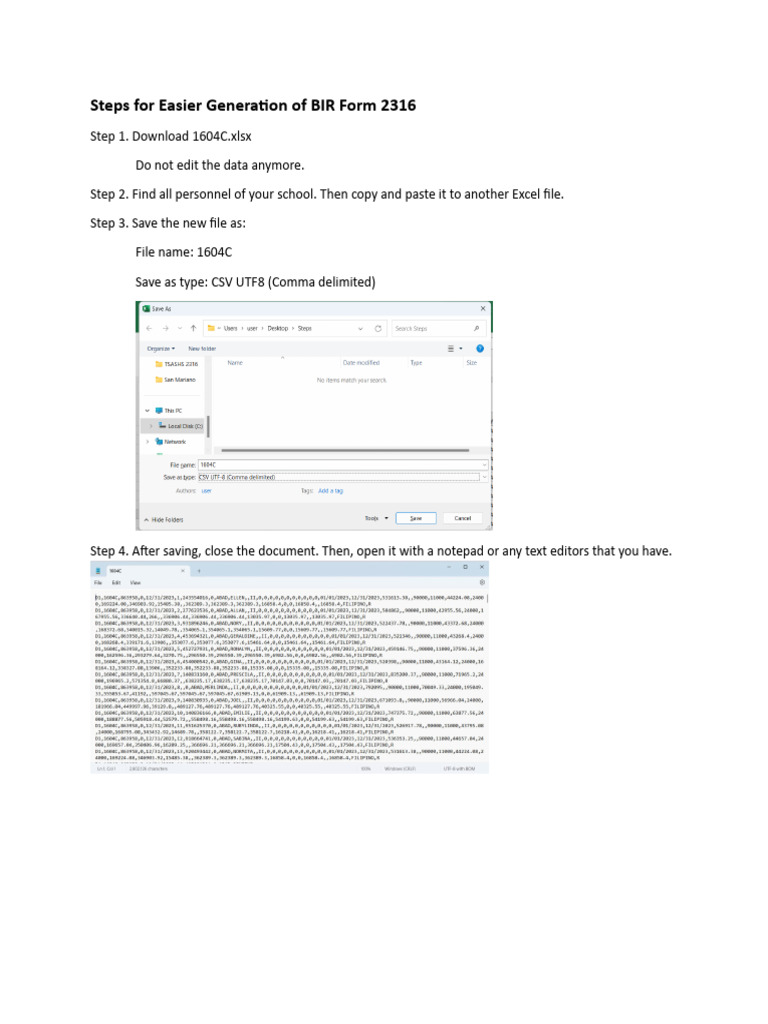 BIR Form 2316 Generation Guide | PDF | Business | Computers