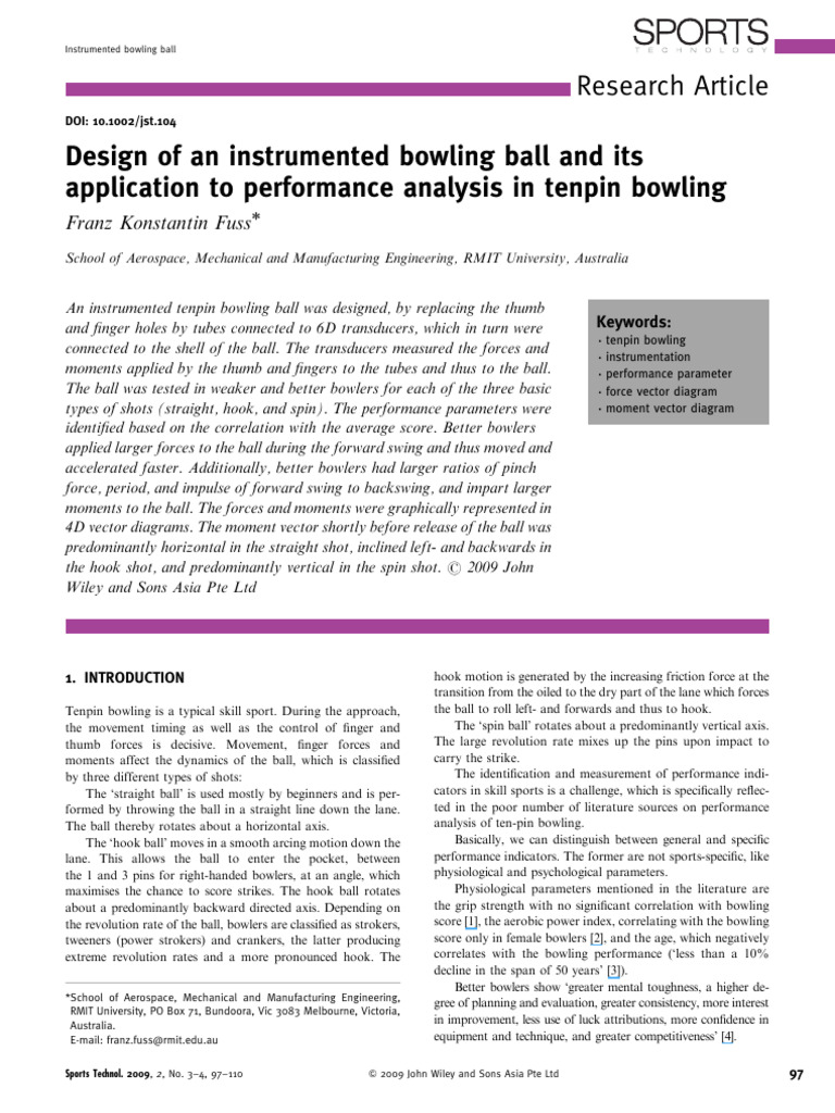 Design of An Instrumented Bowling Ball A | PDF | Force | Mechanics