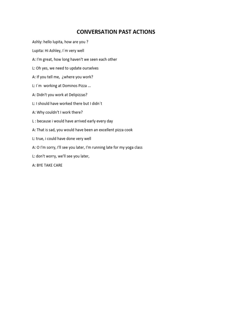 Conversation Between Friends About Work | PDF