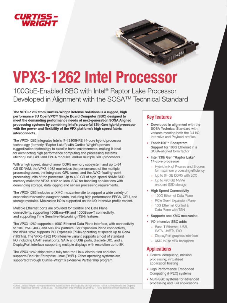 C5ISR VPX3 1262 D548 Data Sheet 1 | PDF