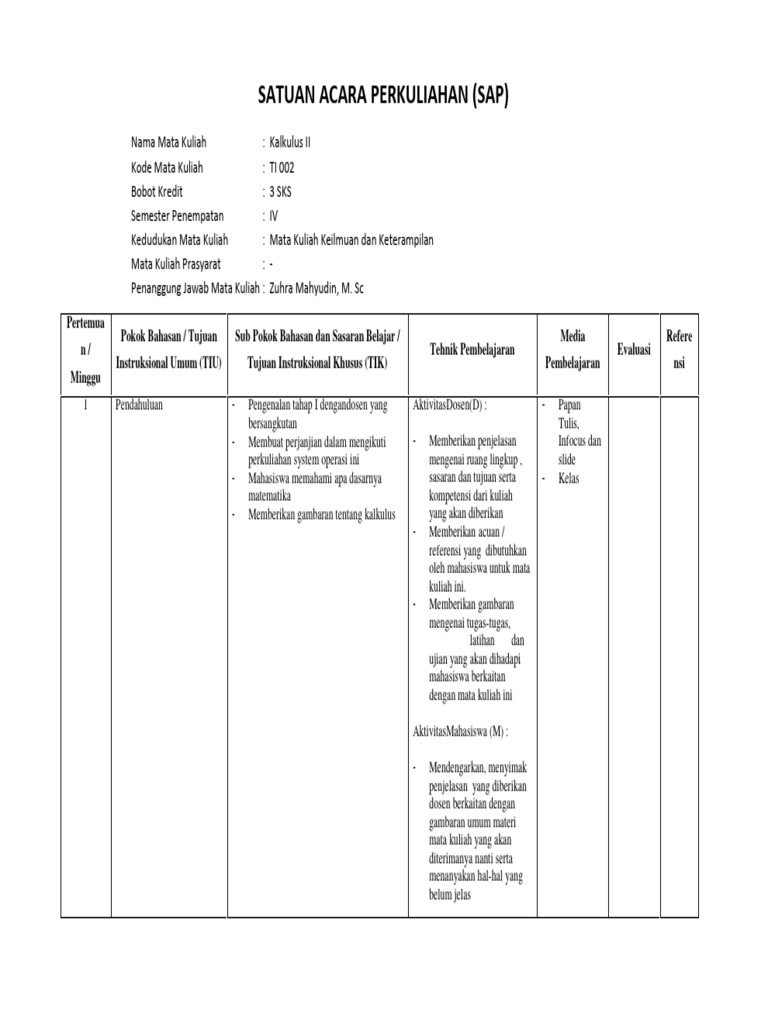 Sap 2 Kalkulus II 26 | PDF