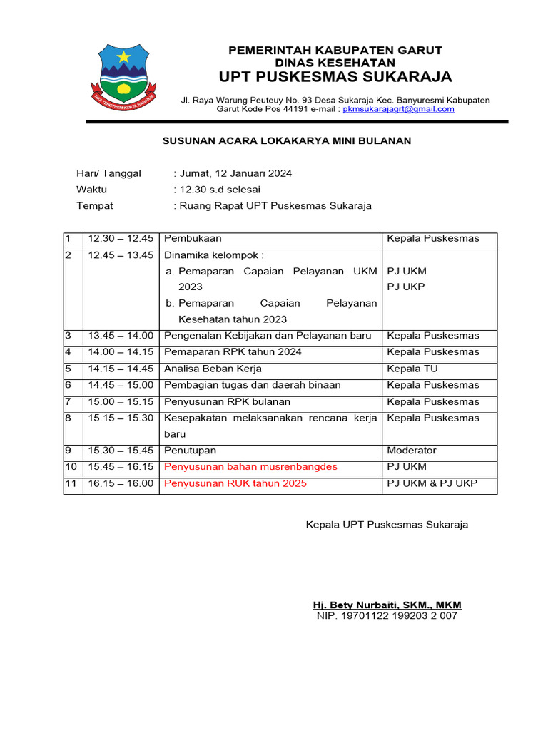 Susunan Acara | PDF | Kesehatan Holistik