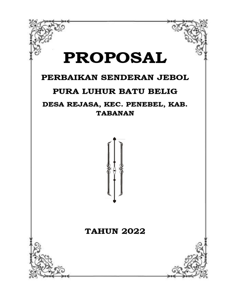 Proposal Batu Belig Rejasa Senderan | PDF