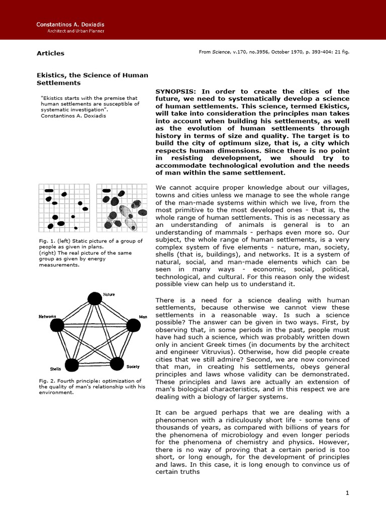 Science of Human Settlements: Ekistics | PDF