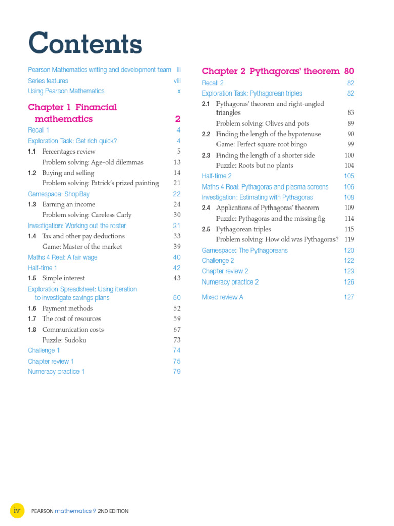 Pearson Mathematics 9 Student Book Sample Pages | PDF
