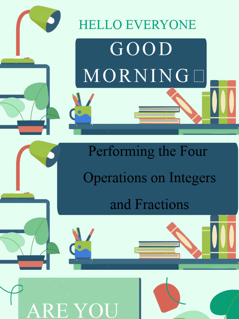 Week 1 - Lesson 2 - Performing The Four Operations On Integers and ...
