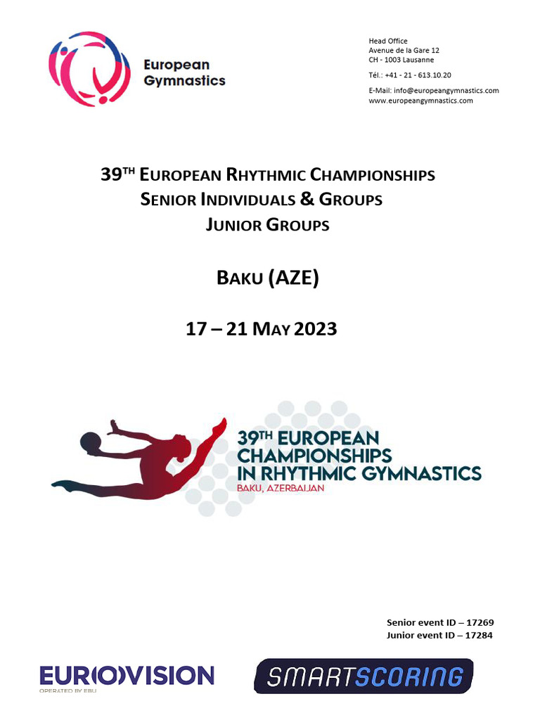 RG 2023 Cont-Champ Baku Directives-En | PDF | Gymnastics | Travel Visa