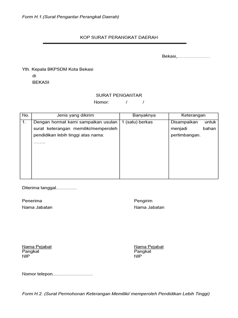 Form Surat Ketrangan Pendidikan Lebih Tinggi | PDF