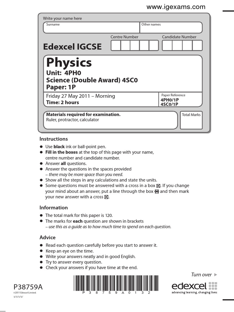 June 2011 QP - Paper 1P Edexcel Physics IGCSE | PDF | Electromagnetic Spectrum | Electromagnetic ...