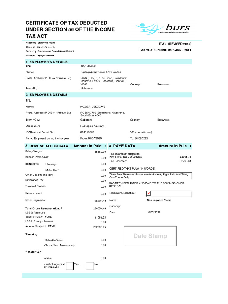 Tax Certificate 2020-2021 | PDF | Employment | Economies