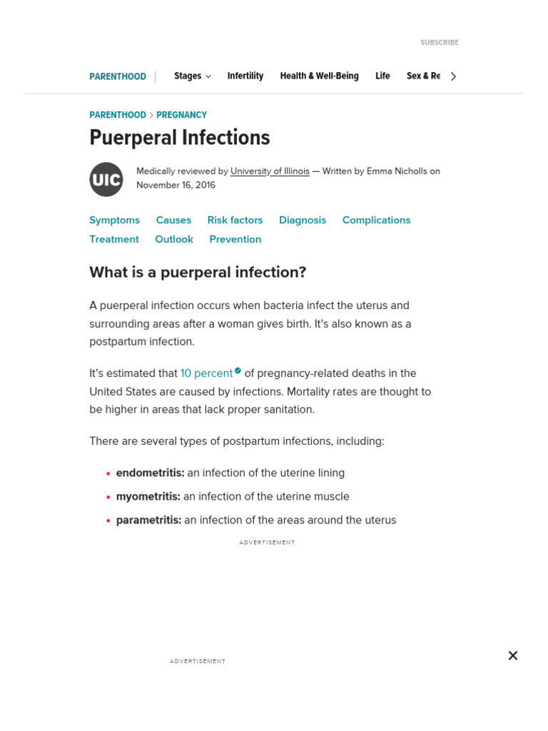 Puerperal Infection - Symptoms, Causes, and Treatment | PDF ...