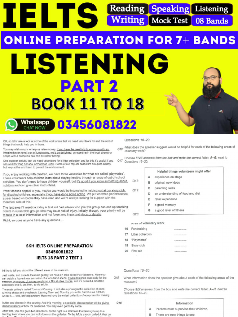 Listening Book 11 To 18 Matching Information | PDF