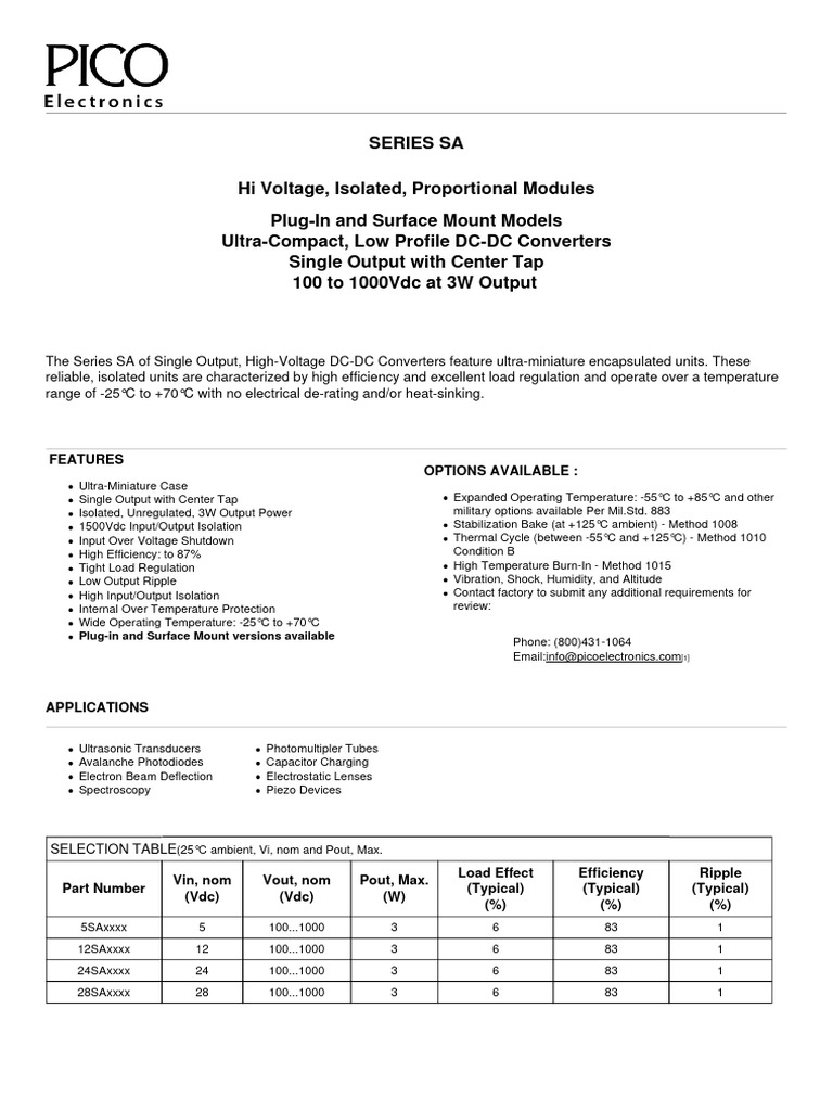 Pico - SERIES SA - 2024-01-04 | Download Free PDF | Electrical ...