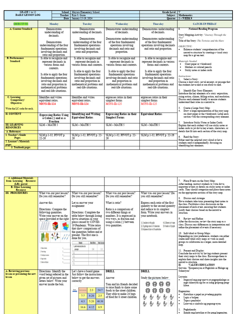 WEEK9-dll-math 5 | Download Free PDF | Ratio | Learning