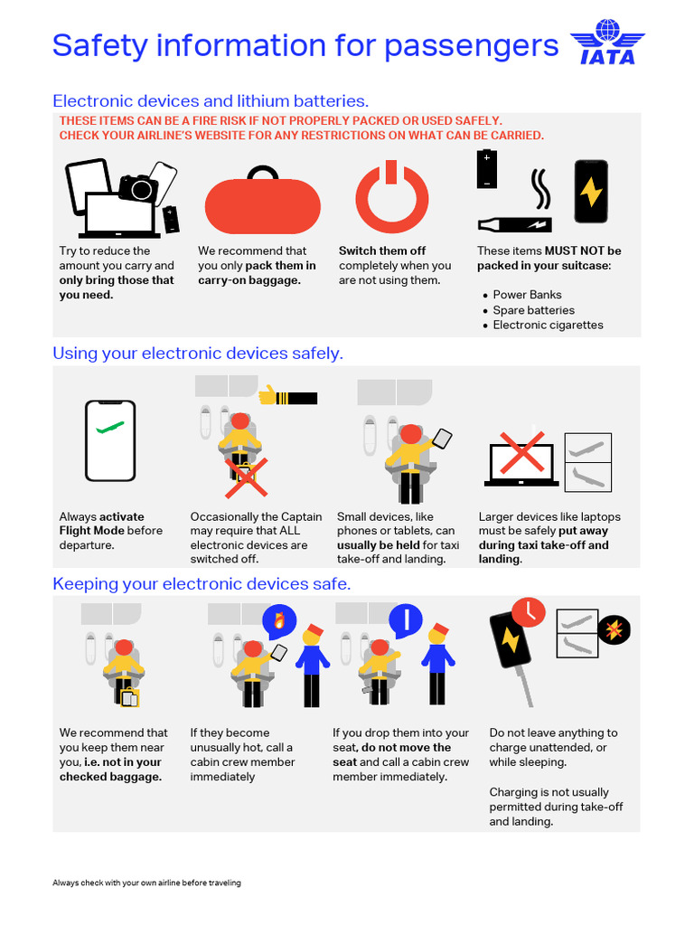 Iata Passenger Safety Card | PDF | Flight Attendant | Baggage