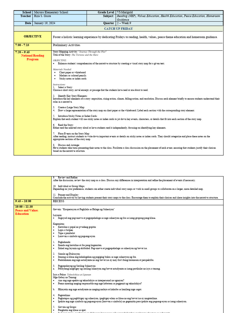 WEEK9-dl Catch Up Friday | PDF | Social Science