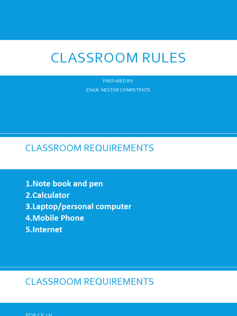 Classroom Rules and Requirements Guide | PDF | Wellness
