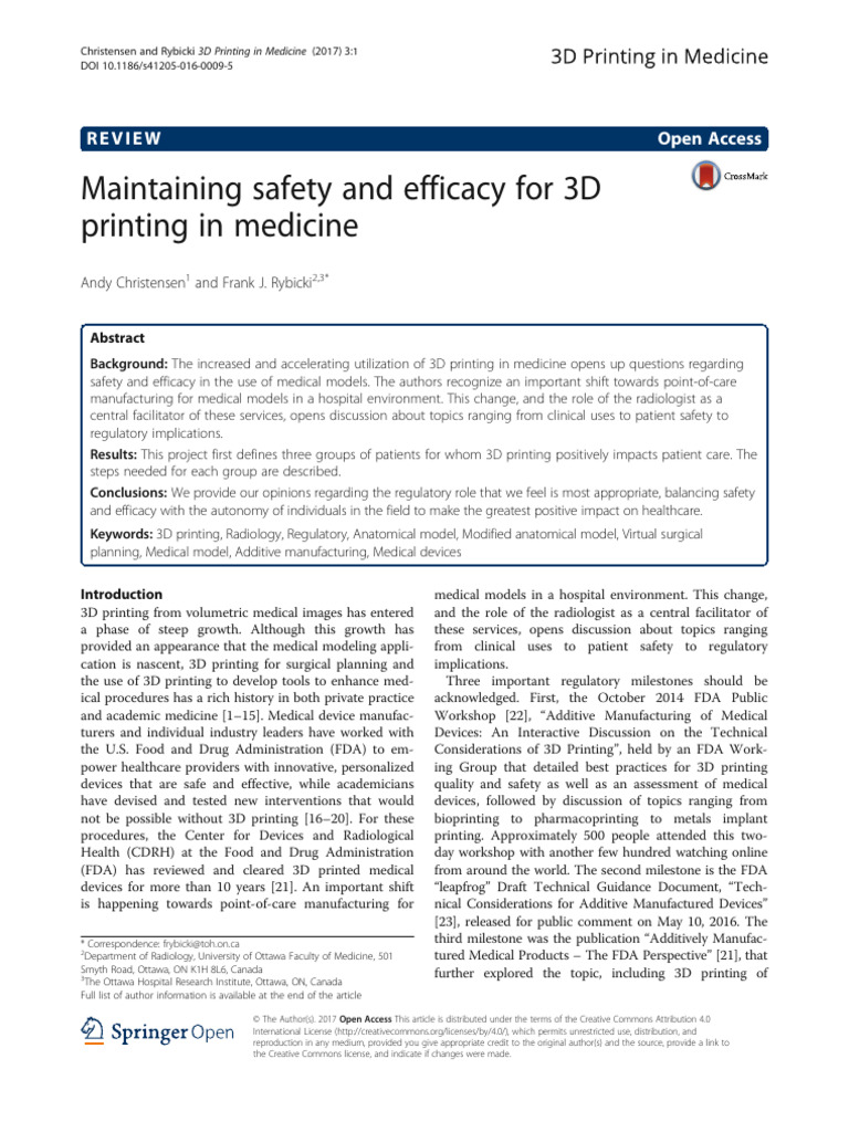Andy Christensen, Maintaing Safety and Efficacy For 3D Printign in ...