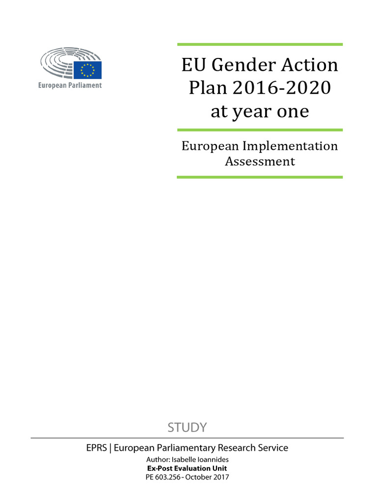 Eu Gender Action Plan 2016-2020 at Year one-QA0217807ENN | PDF ...