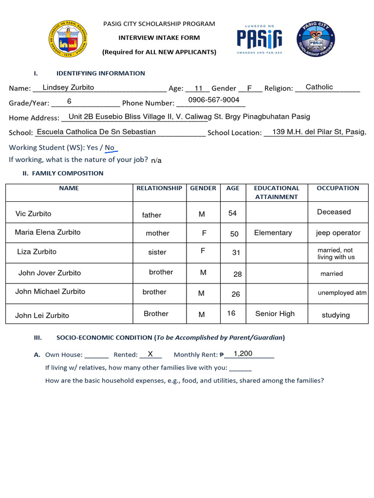 Interview Intake Form | PDF
