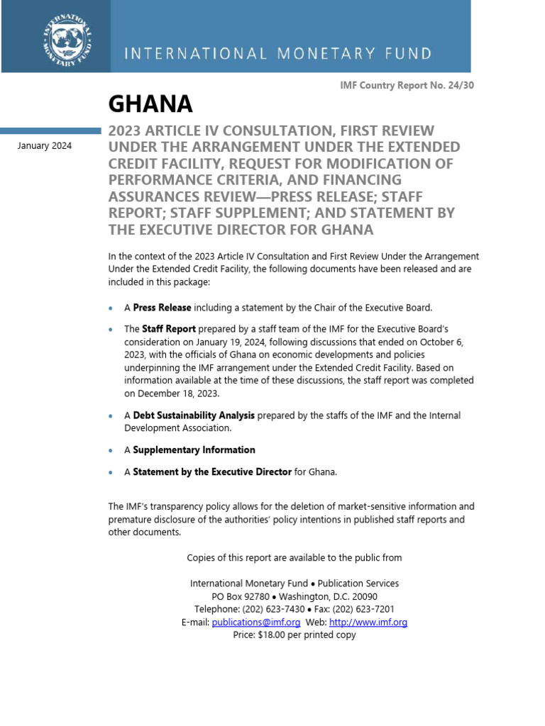 IMF GHANA REPORT January 2023 | PDF | Fiscal Policy | International ...