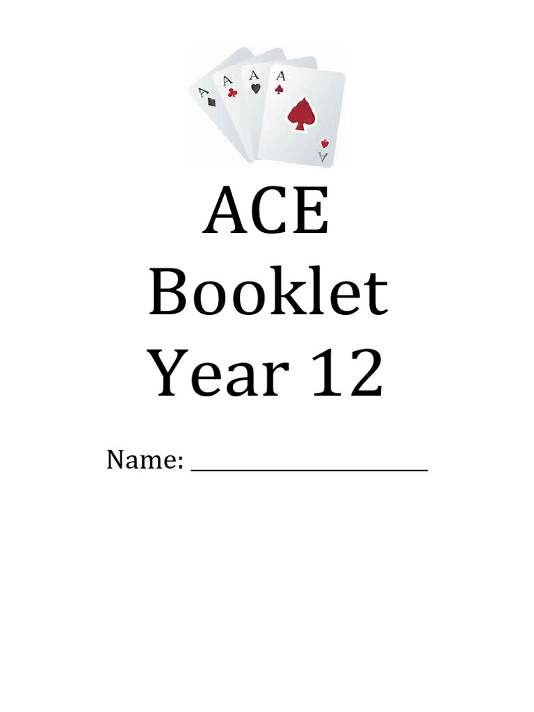 Year 12 ACE Booklet Semester 1 2024 | PDF