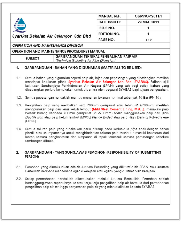 Syarikat Bekalan Air Selangor SDN BHD - PDF | PDF
