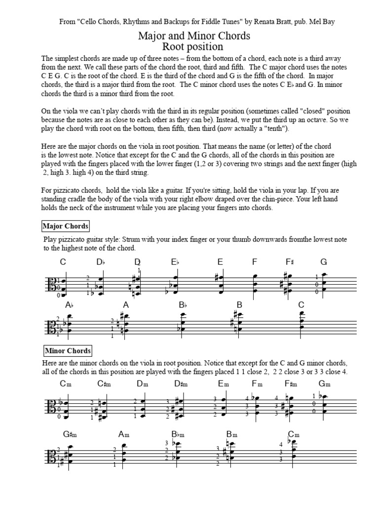 Viola 1 Major and Minor Chords | PDF | Chord (Music) | Viola