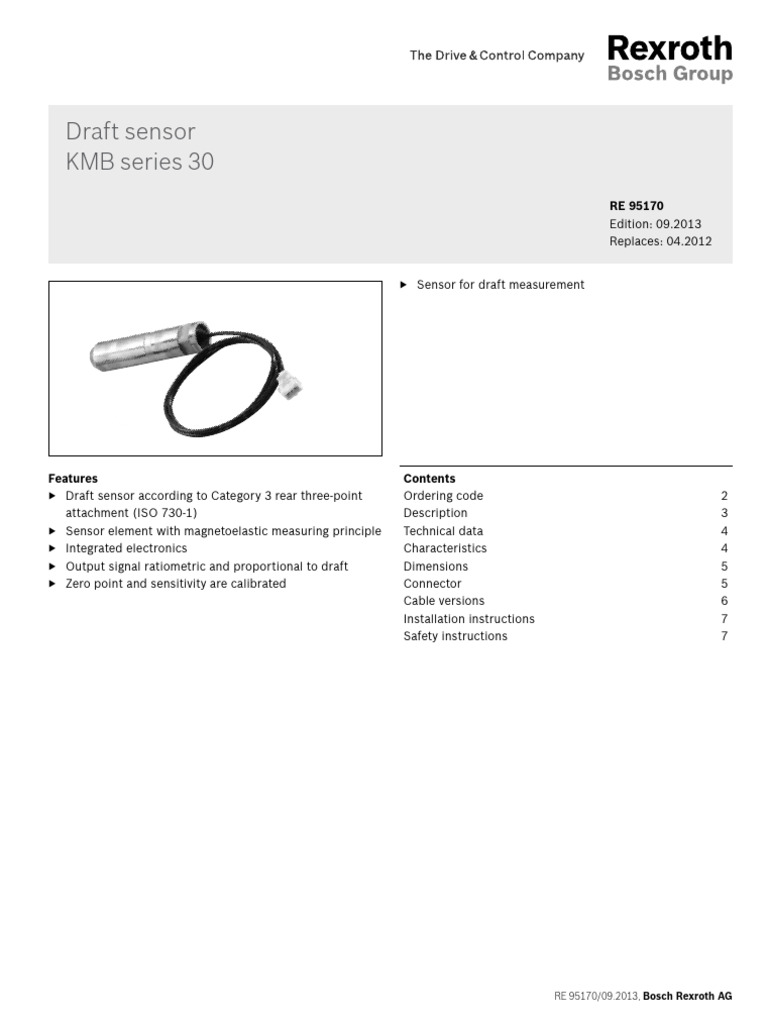 KMB - Force - Sensor - PDF Rexroth | PDF | Inductor | Transformer