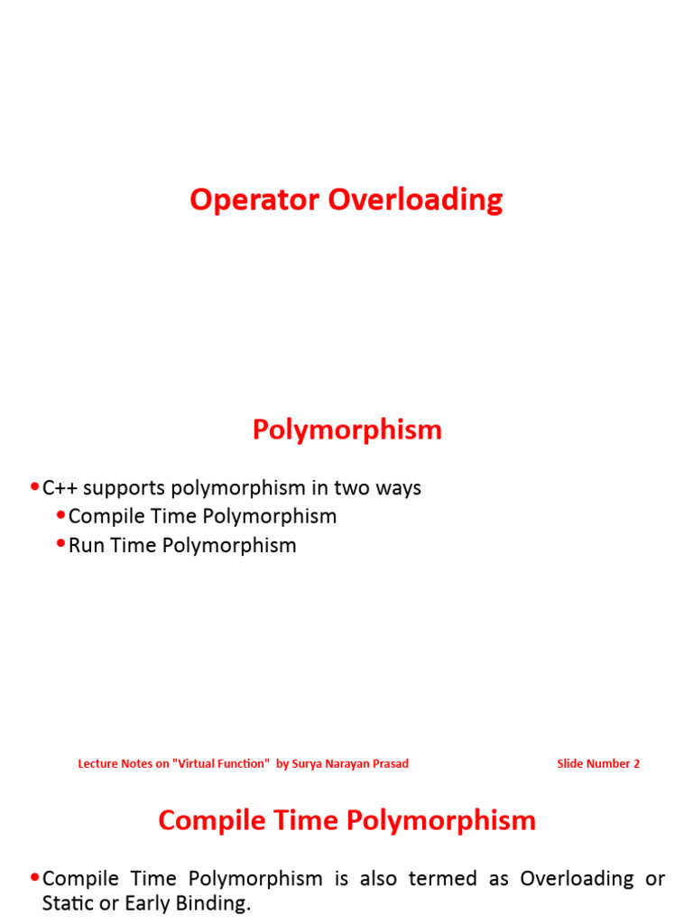 Operator Overloading - 113926 | PDF | C++ | Parameter (Computer Programming)
