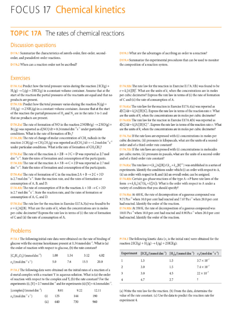 Kinetics Problems | PDF