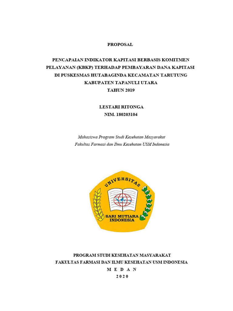 Contoh Proposal Sari Mutiara Medan Pdf