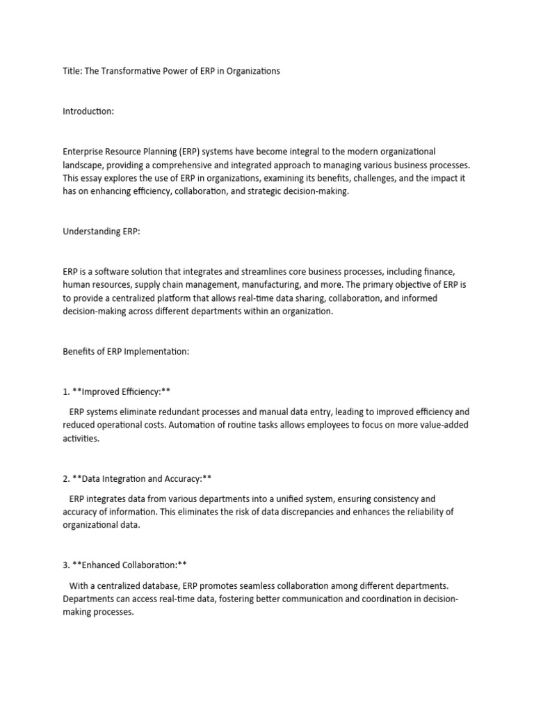 ERP | Download Free PDF | Enterprise Resource Planning | Business Process