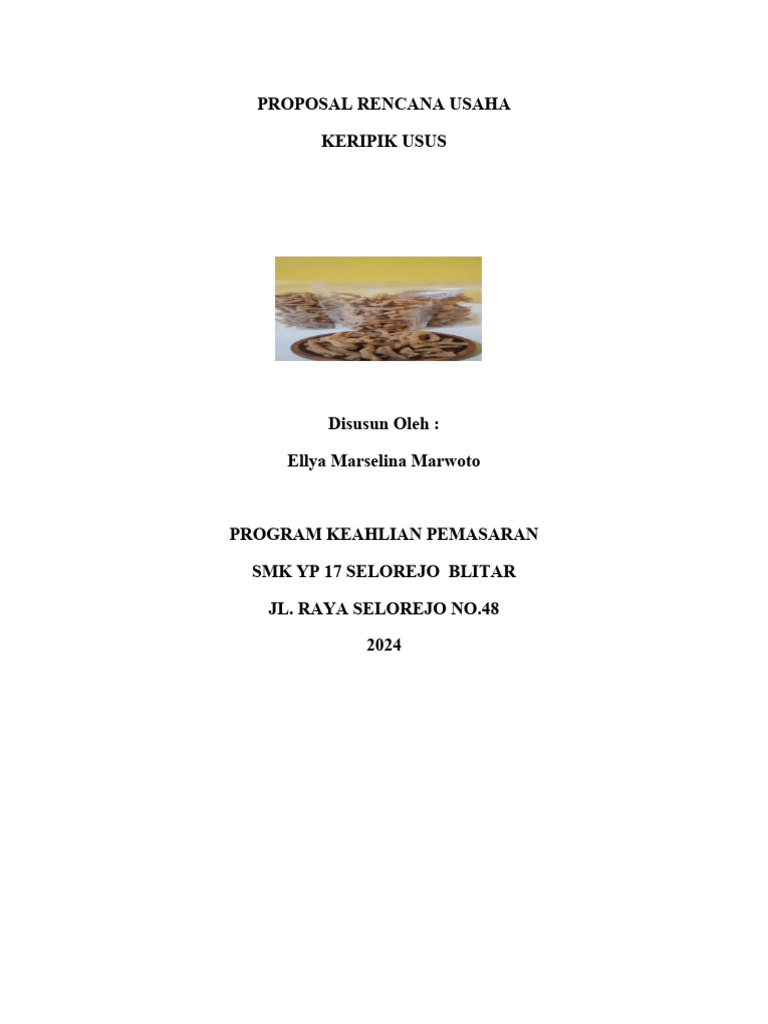 Proposal Usaha Keripik Usus | PDF | Karier & Perkembangan