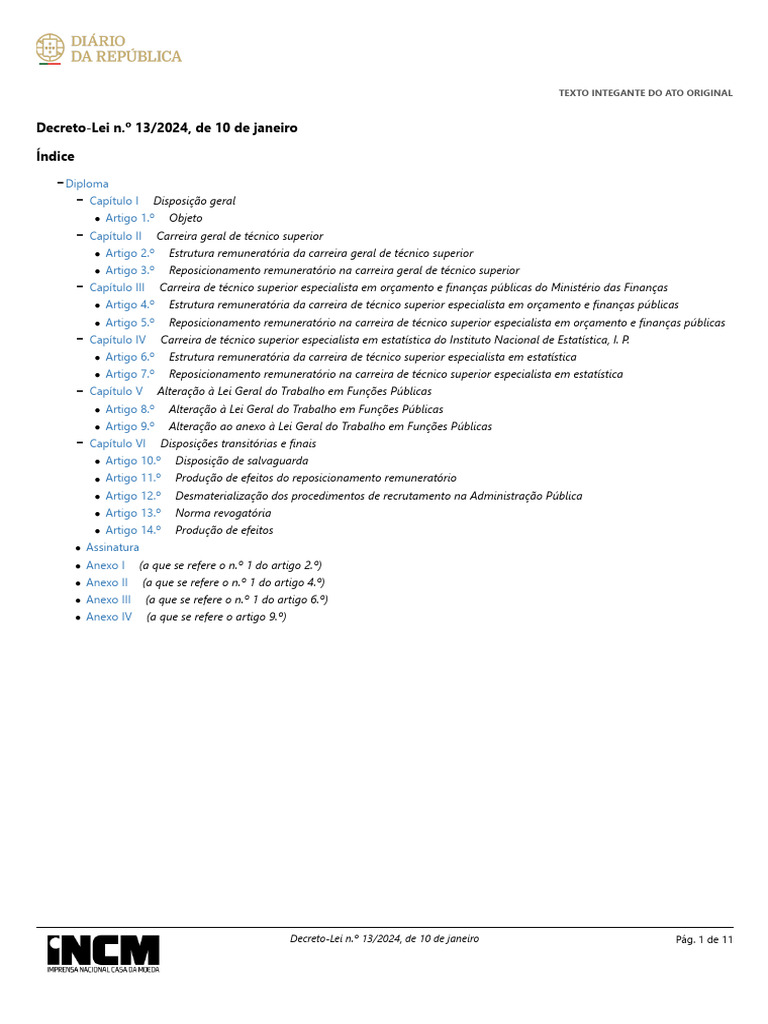 Decreto-Lei N.º 13 - 2024 - Diário Da República N.º 7 - 2024, Série I de 2024-01-10 | PDF ...