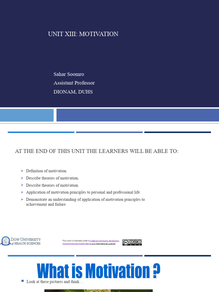 Motivation - Unit XIII | PDF | Motivation | Motivational