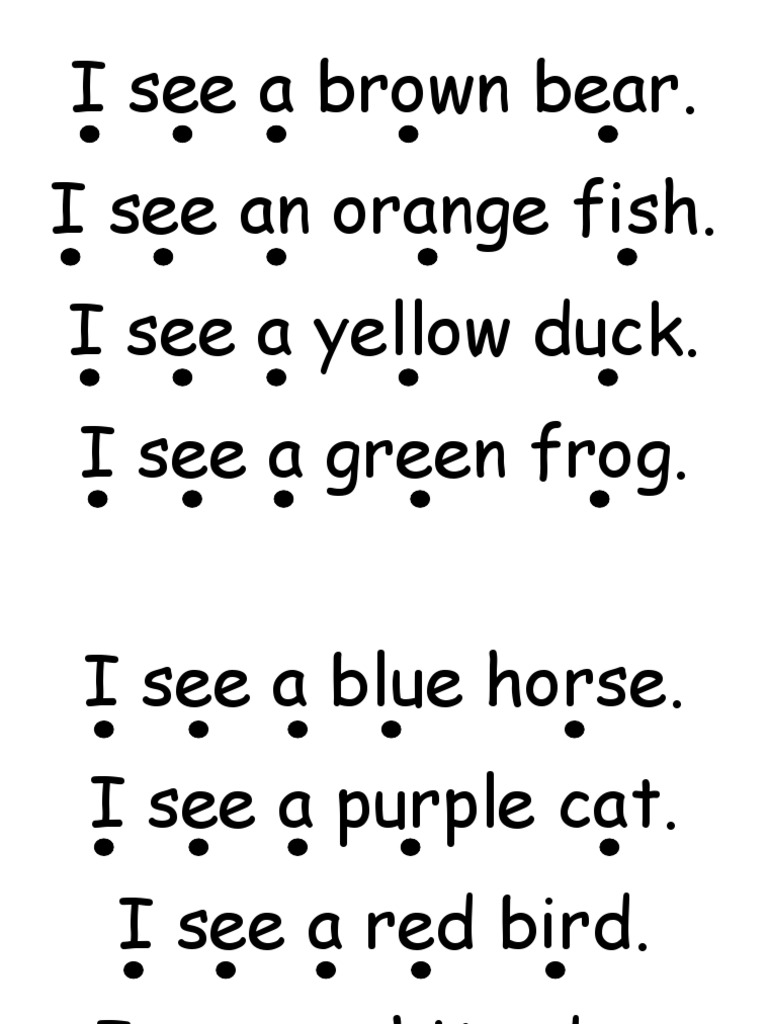 Brown Bear I SEE Pocket Chart Simple Sentences | PDF | Mystery ...