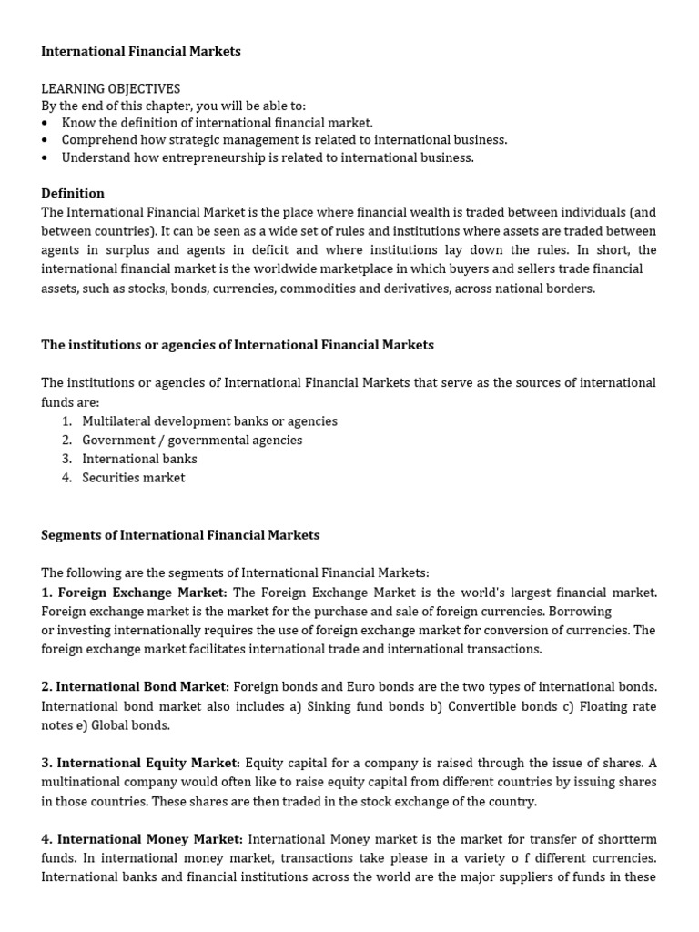 4ITB International Financial Markets | PDF