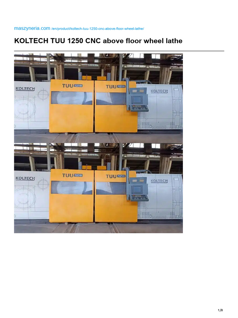 KOLTECH TUU 1250 CNC Above Floor Wheel Lathe | PDF | Home & Garden