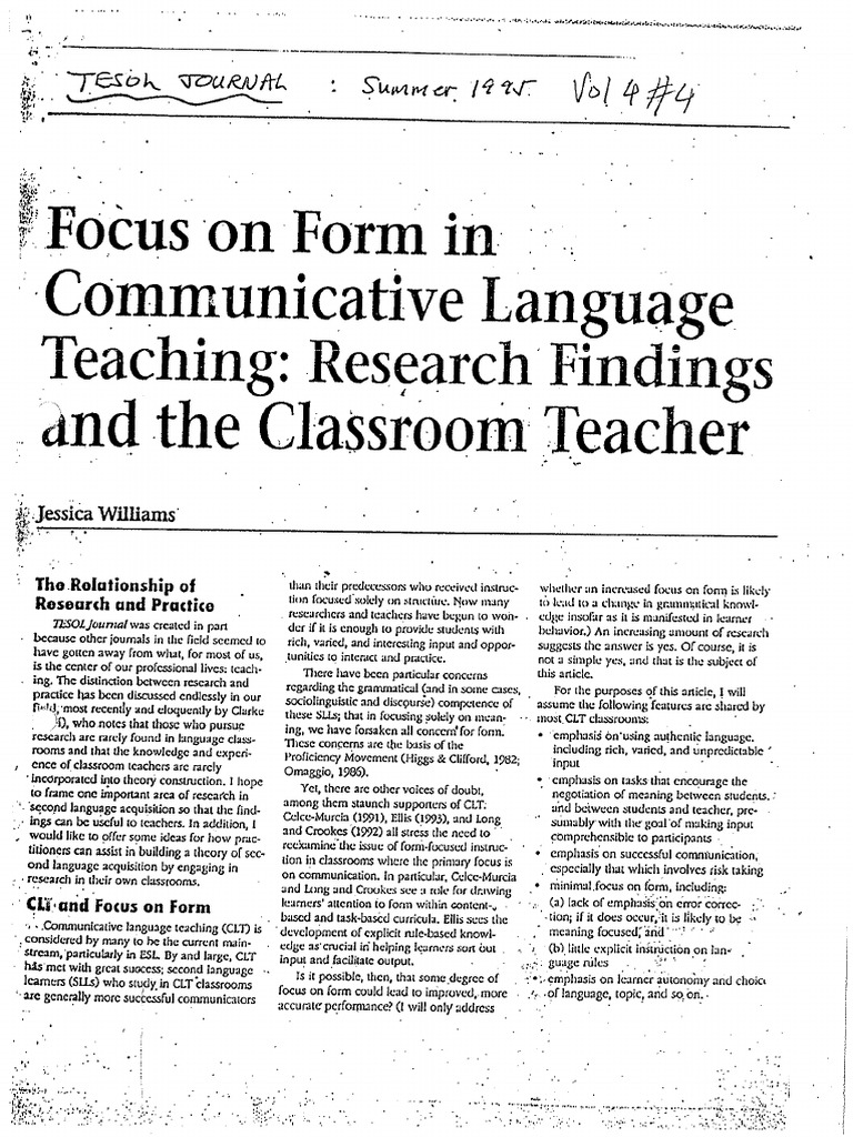 Focus On Form - Williams | PDF