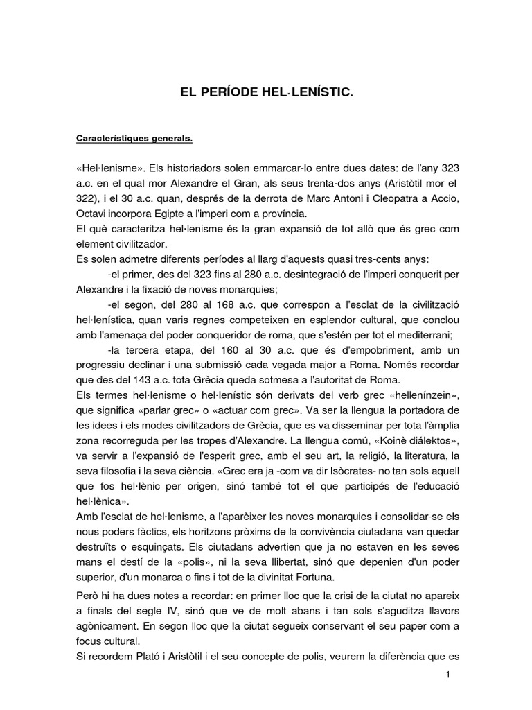 Helenisme Apunts | PDF
