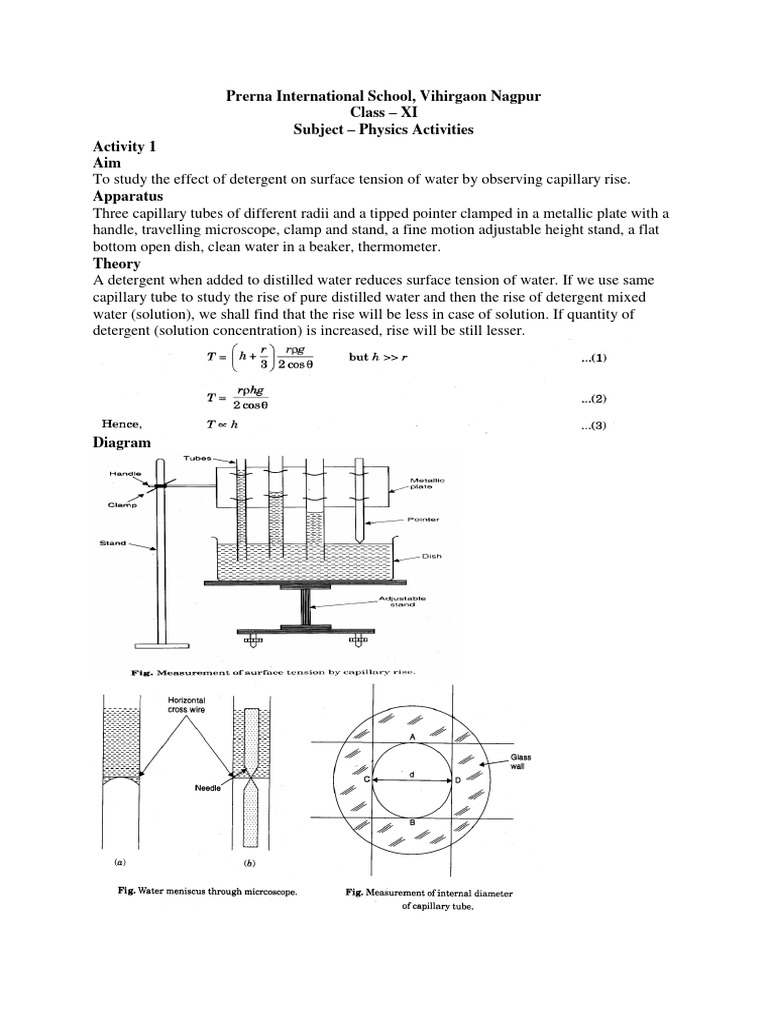 Physics XI Activities | PDF