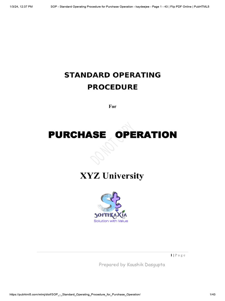 Purchase Operation SOP Guide | PDF | Business | Computers