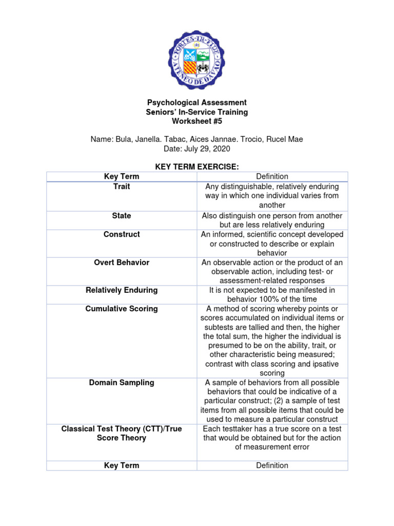 Psychological Assessment HW #5 | PDF | Sampling (Statistics) | Errors ...