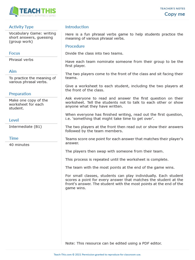 Copy Me-Phrasal-Verbs | PDF
