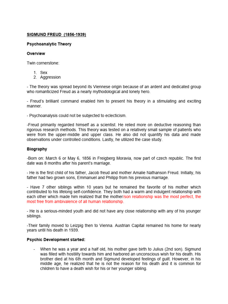 Psychodynamic Theories | PDF | Id | Sigmund Freud
