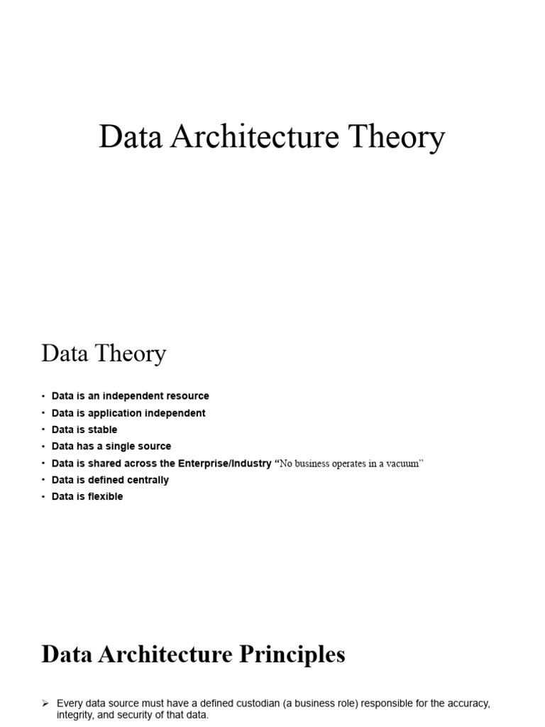 Data Architecture Theory | PDF | Data Model | Information Technology ... Data Architecture Theory | PDF | Data Model | Information Technology ...